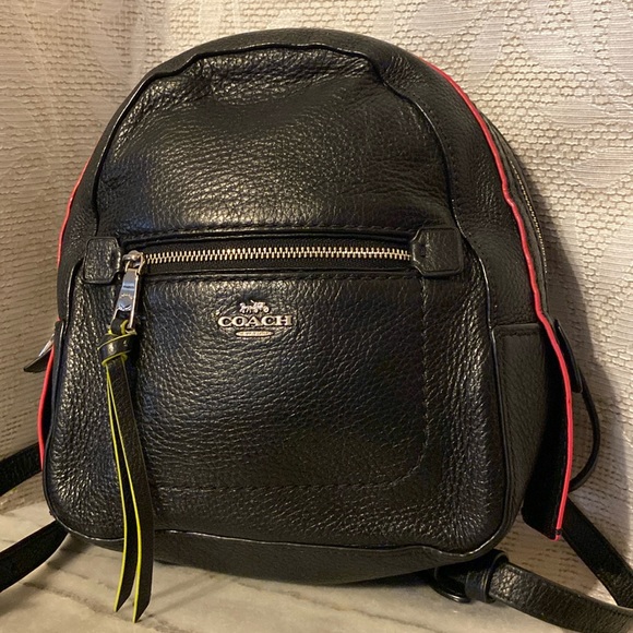Coach | Bags | Coach Andi Jordyn Backpack Pebbled Convertible Neon Trim ...